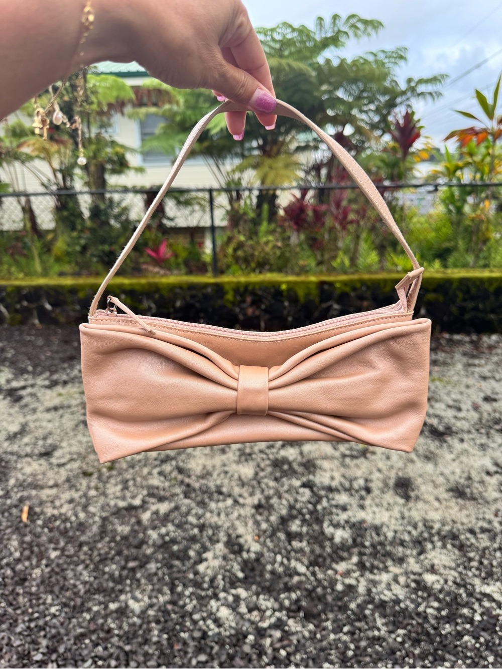 Furla | Bags | Furla Blush Pink Leather Bow Shoulder Bag Y2k Mini ...
